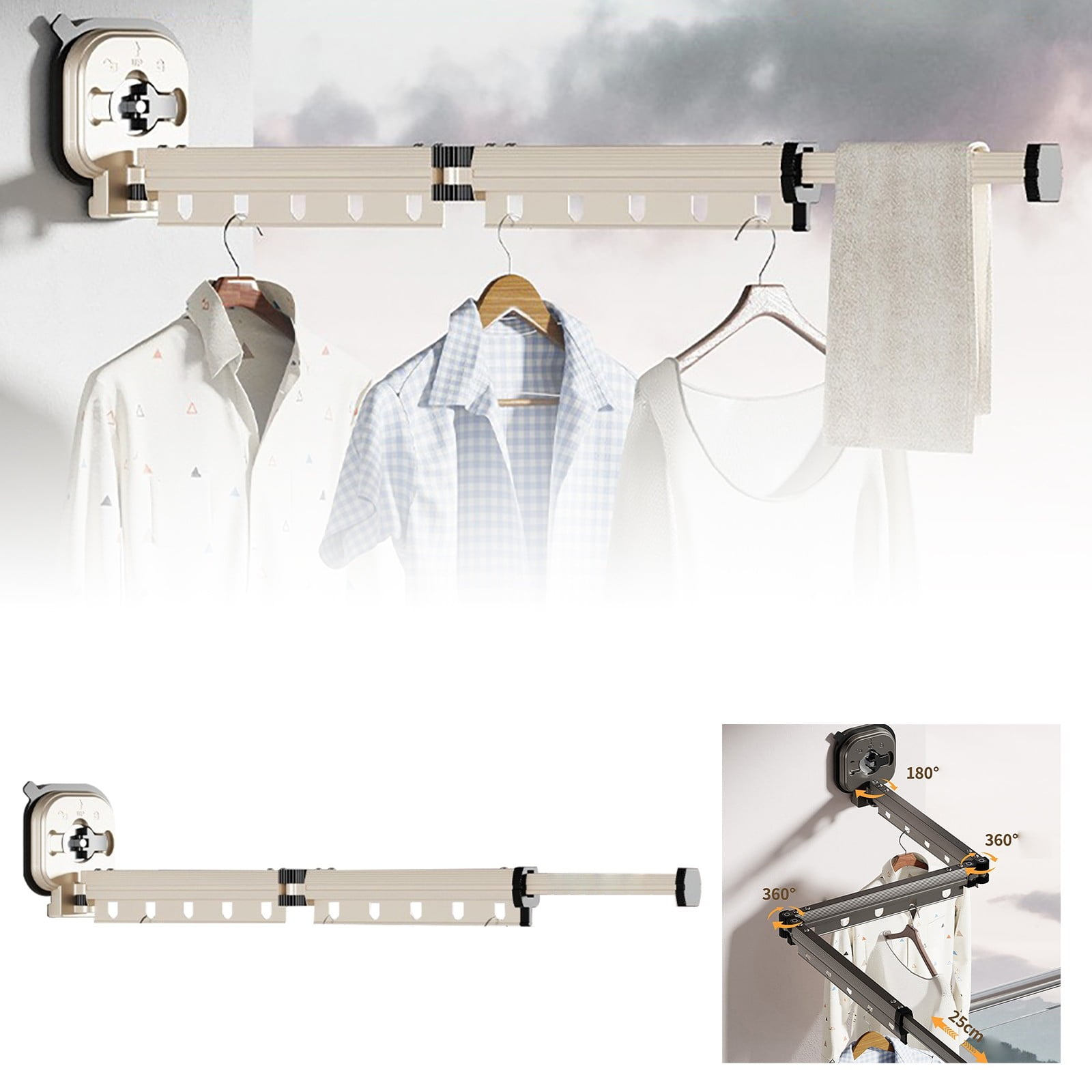 Say Goodbye To Clutter: Balcony Folding Drying Rack Versatile Sturdy ...