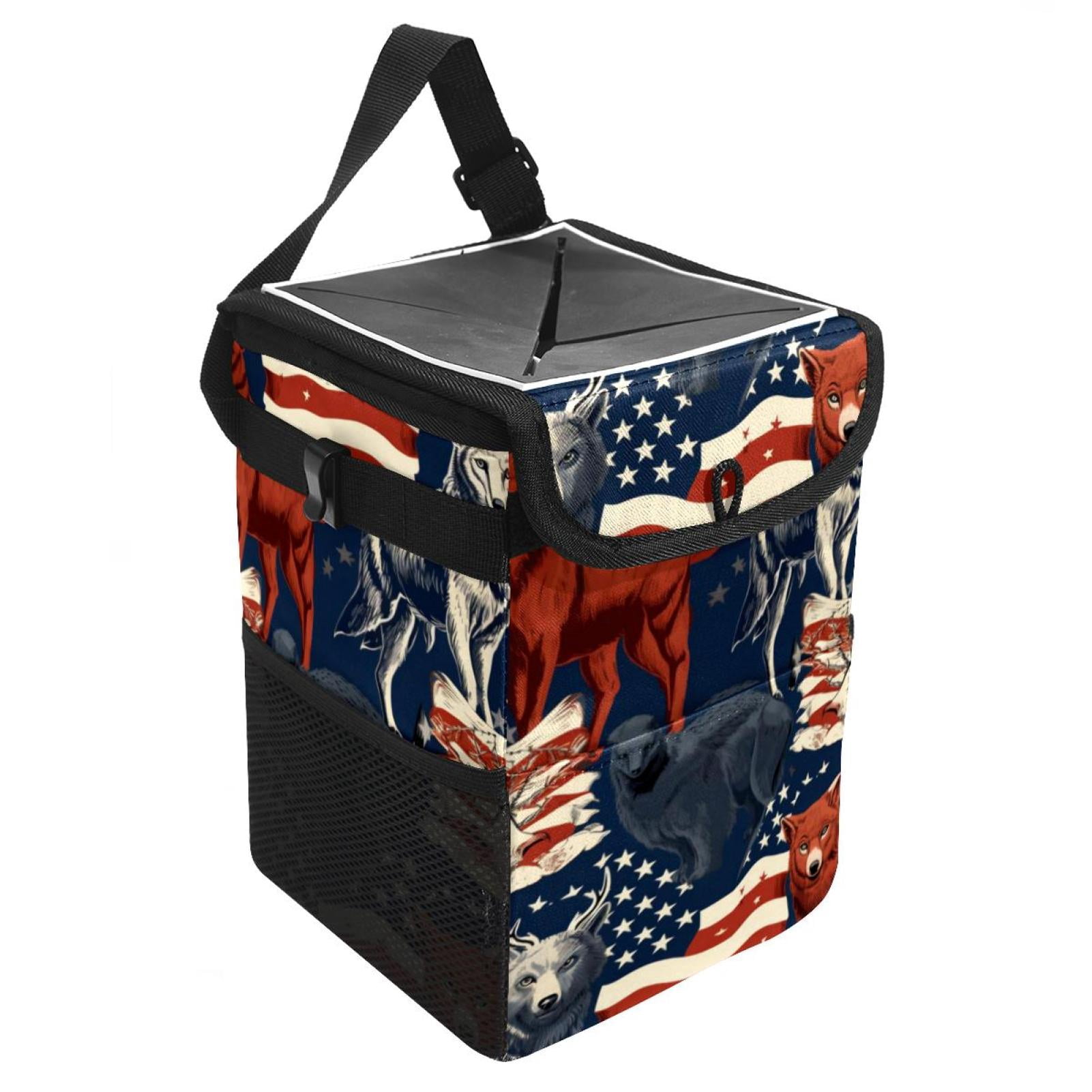 Say Goodbye to Clutter Collapsible Car Trash Can with Lid and Storage ...