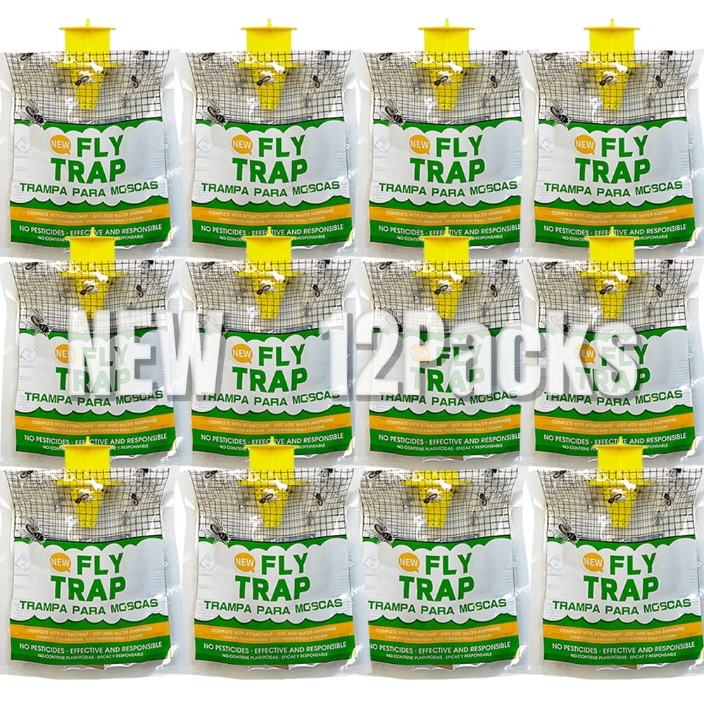 Addot Outdoor Fly Trap, Disposable Non-Toxic Pre-Baited Bags for Quick ...