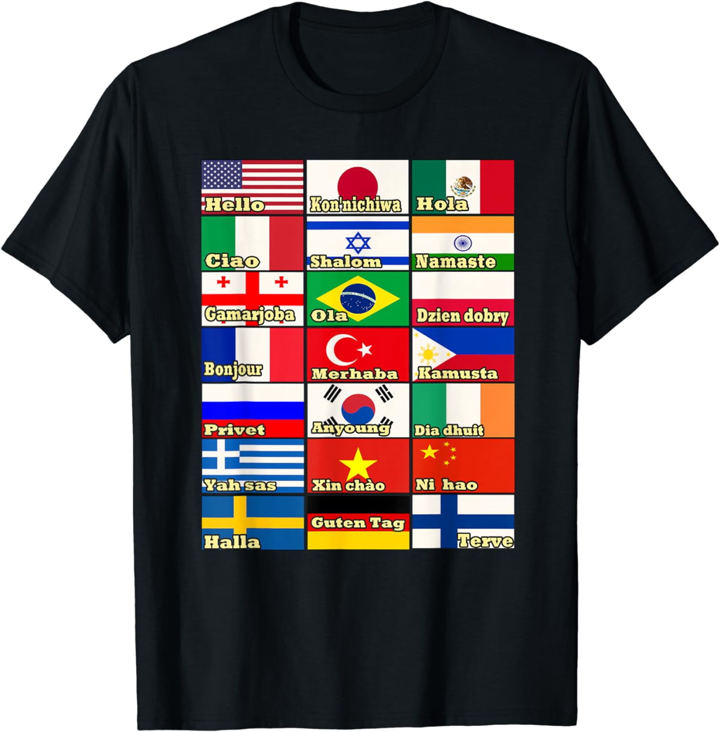 Say Hello In 21 Different Languages T-Shirt - Walmart.com