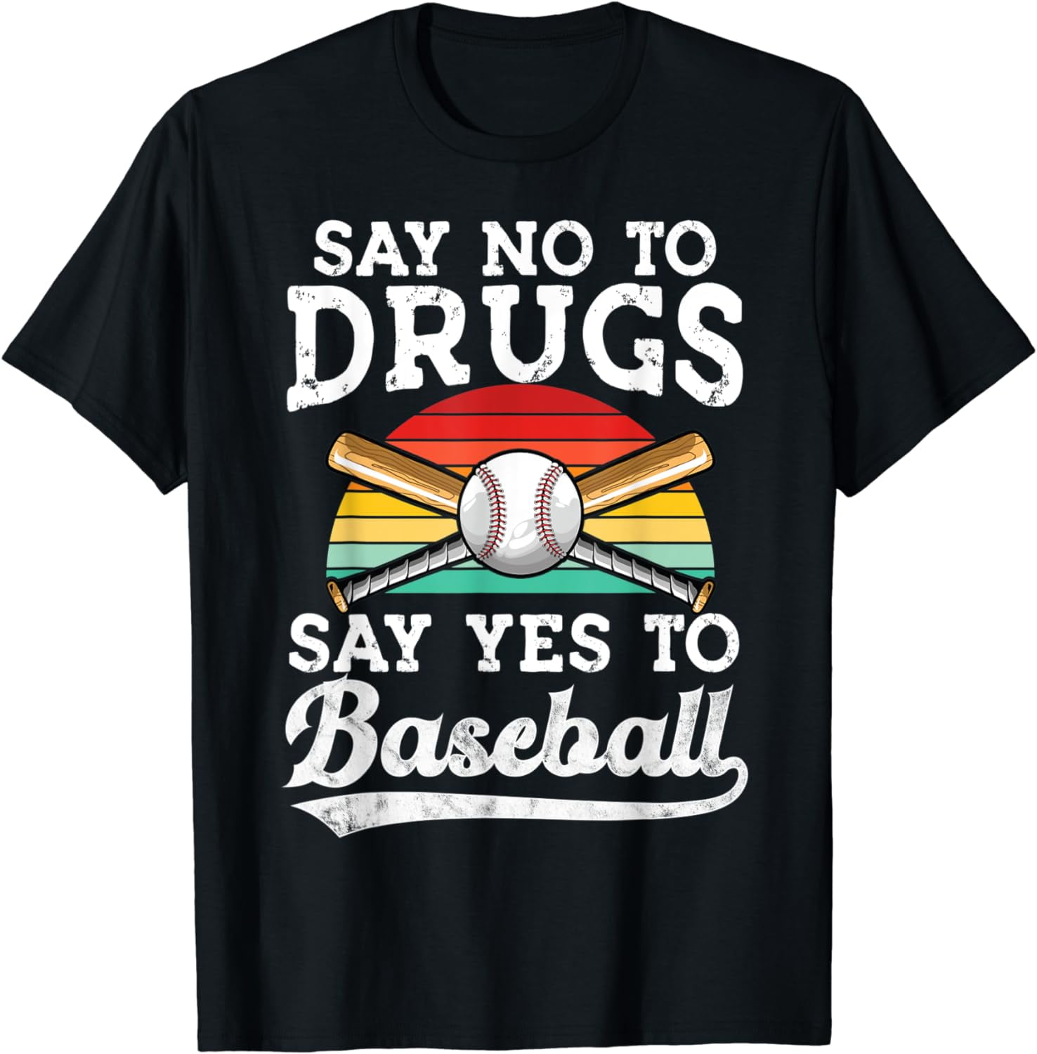 Say No Drugs Say Yes To baseball Anti drug Red Ribbon Week T-Shirt ...