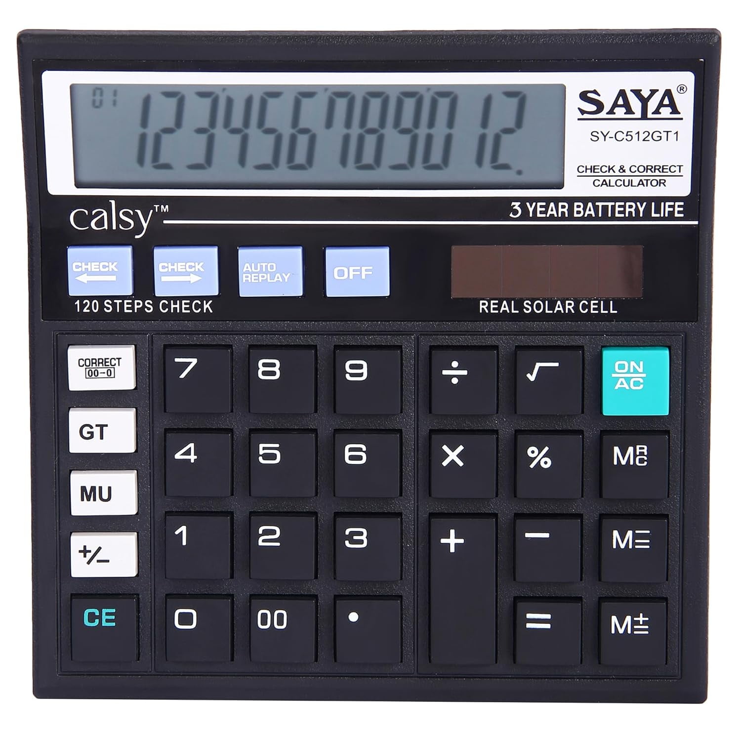Saya Sy-512GT1 Check And Correct Basic Desktop Calculator With 12-digit ...