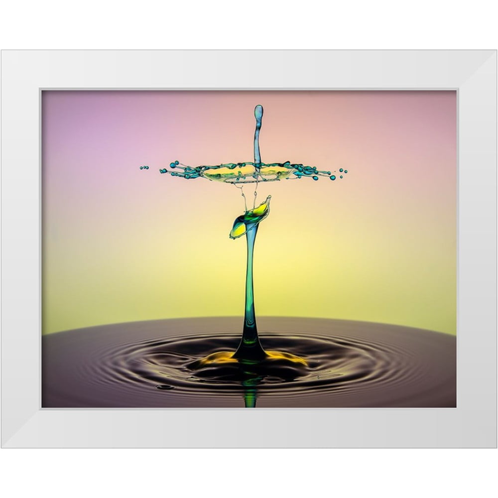 Sayadi, Yousef 24x19 White Modern Wood Framed Museum Art Print Titled - Dancing Drops - Walmart.com
