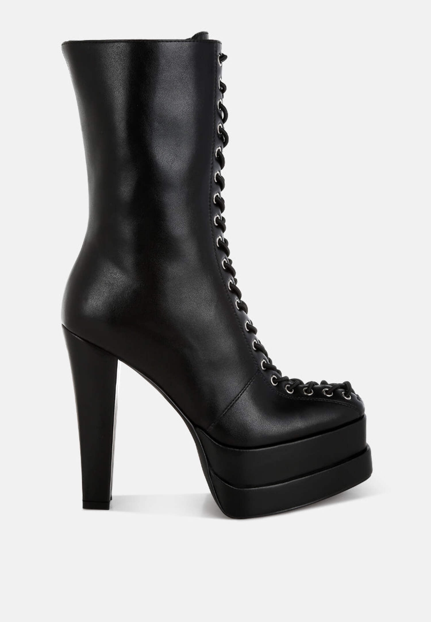 Sayal Faux Leather Lace Up Boots - Walmart.com