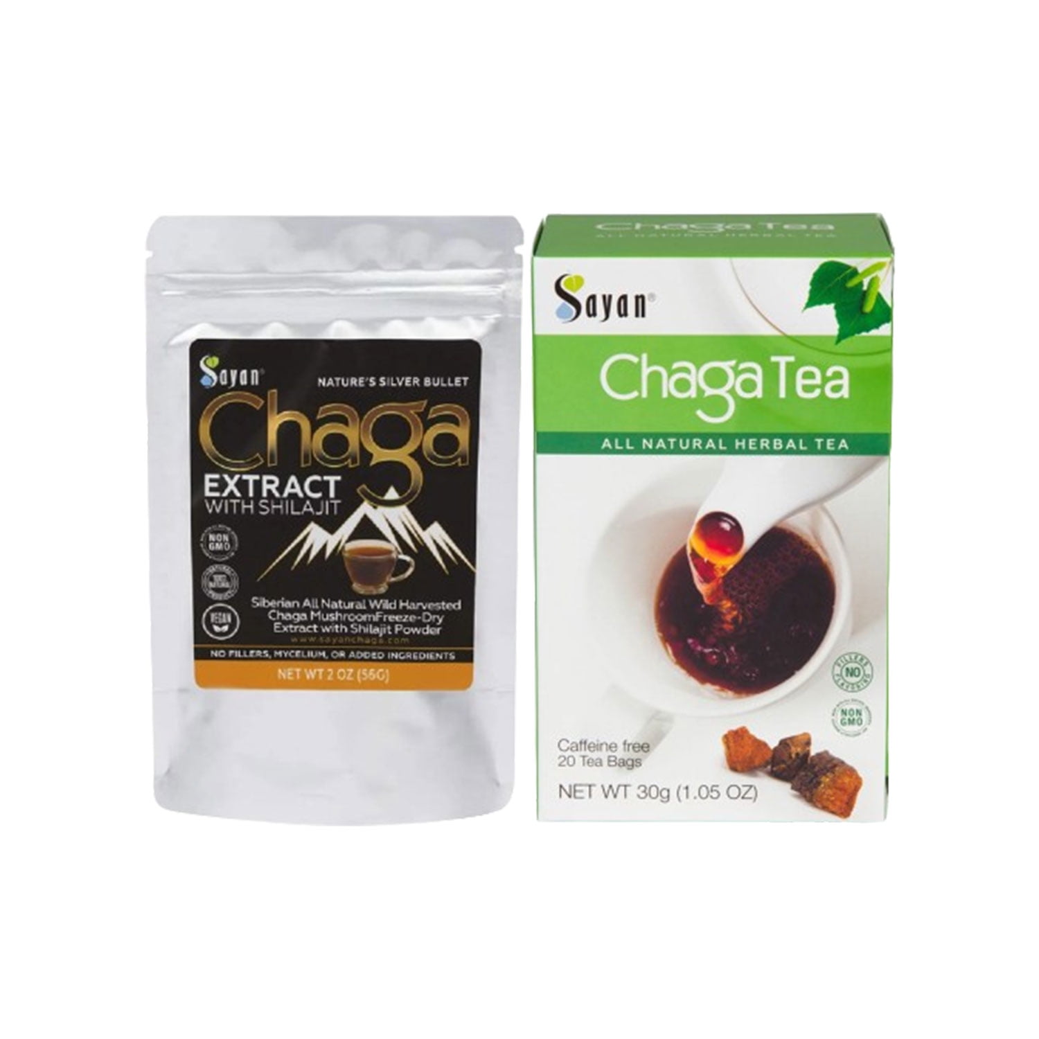 Sayan Siberian Chaga Mushroom Extract + Shilajit Powder 2 oz & Chaga ...