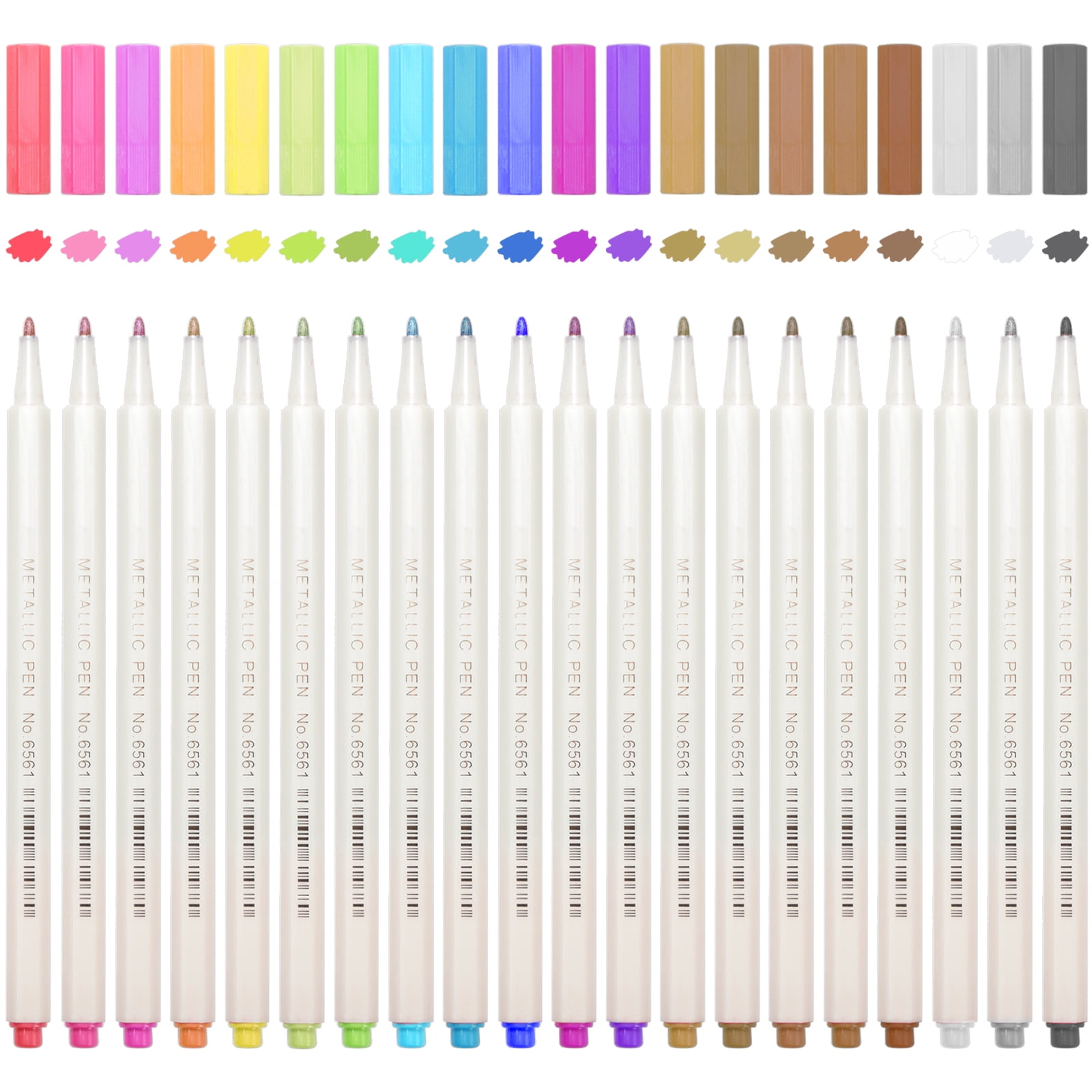 Sayeec Set of 20 Metallic Markers Fine Point Metallic Marker Pens for ...