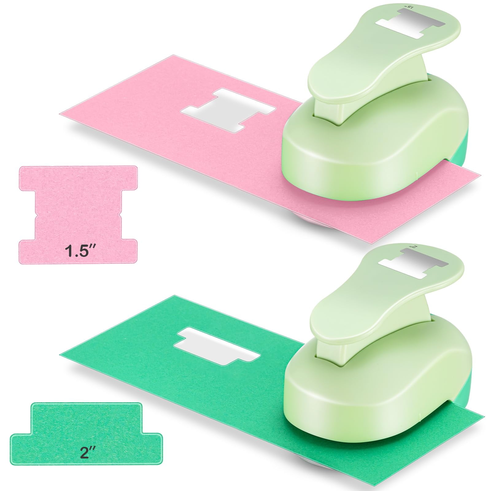 Sayglossy 2 Pcs MMF7 Tab Punch 2 Shapes Tab Puncher for Paper Crafts ...