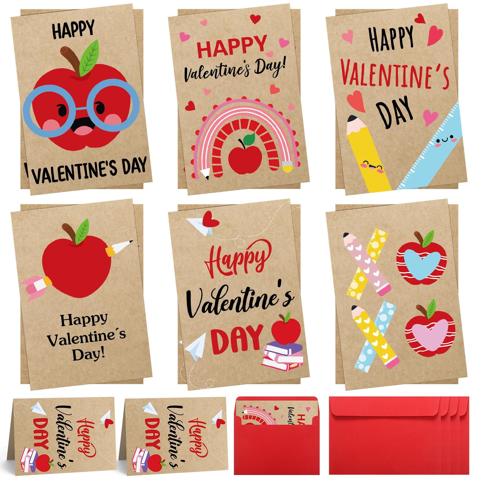 Sayglossy 60 Pcs Valentine's Day Cards for Teachers 4" x 6" Teacher ...