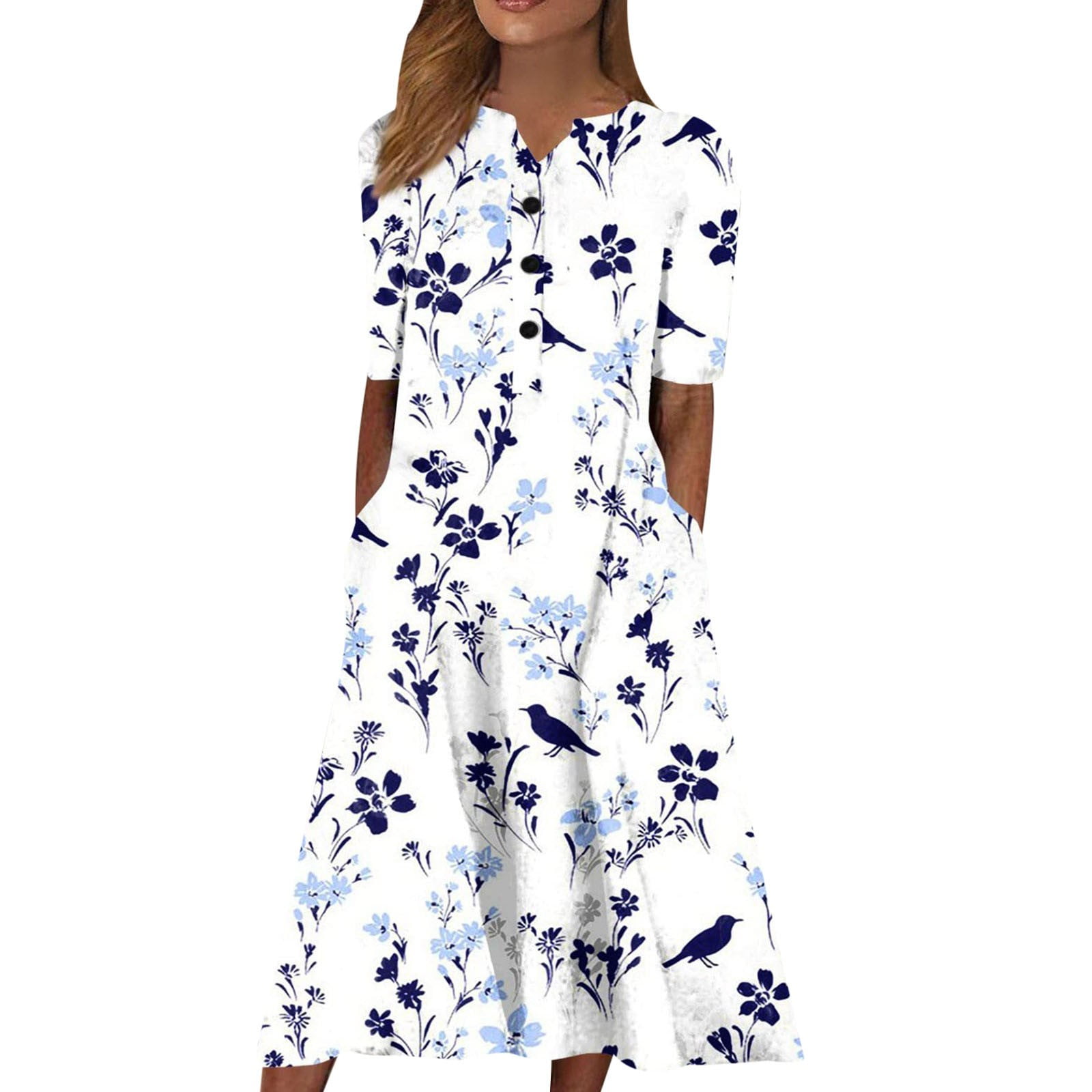 Sayhi Summer Dresses For Women 2024 Plus Size Boho Floral Casual House
