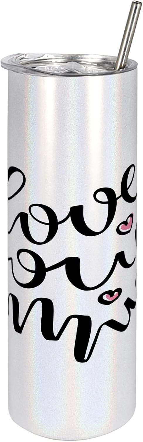 Saying 20 Oz Skinny Tumbler, I Love You So Much Cursive Handwritten ...