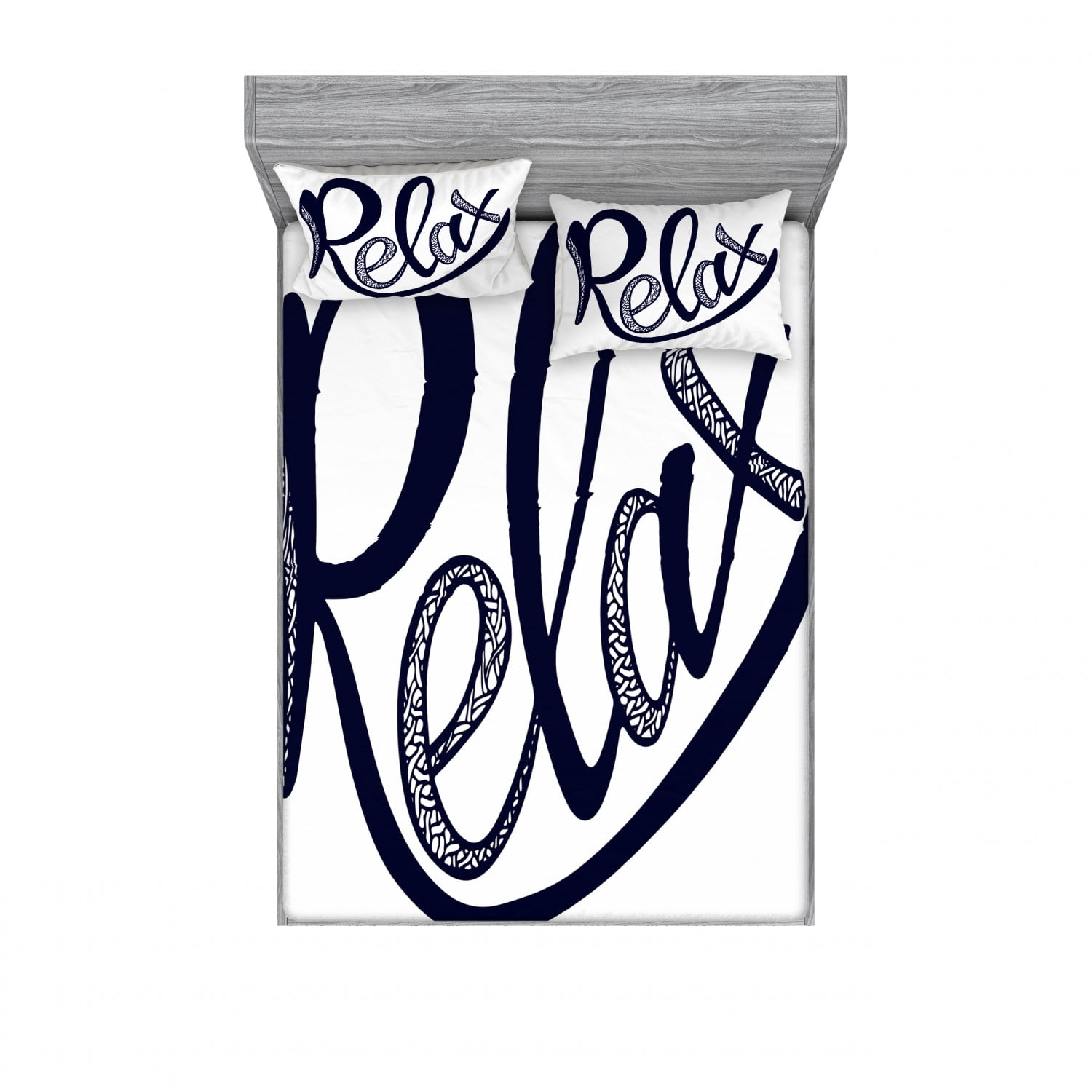 Saying Bedding Set with Sheet & Covers, Inspirational Lettering Hand ...