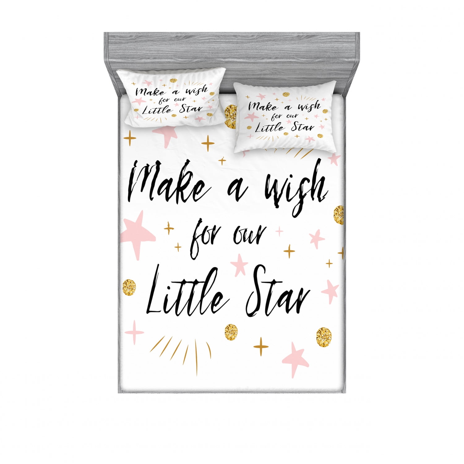 Saying Bedding Set with Sheet & Covers, Make a Wish for Our Little Star ...