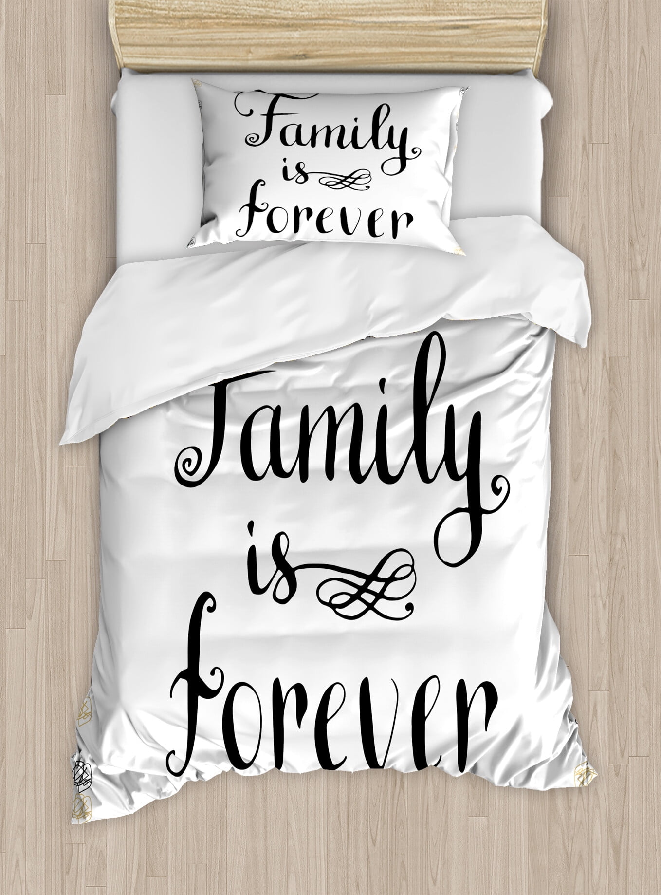 Saying Duvet Cover Set, Ink Writing Words About Family Framework ...