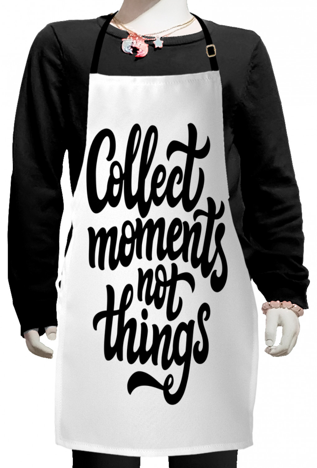 Saying Kids Apron, Monochrome Hand Drawn Bold Text Wise Message About ...