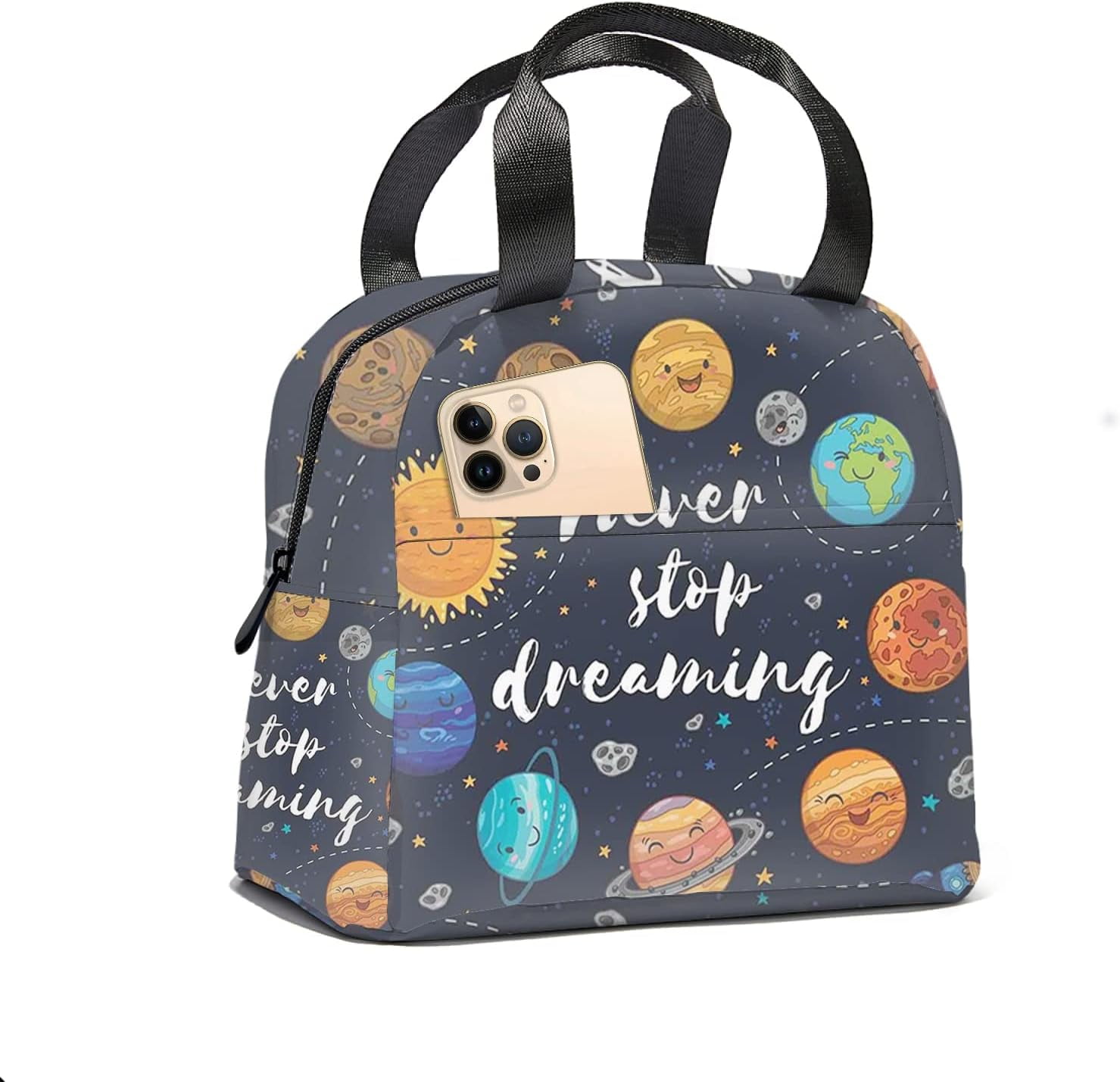Saying Lunch Box Reusable Insulated Totes,Outer Space Planets Star ...