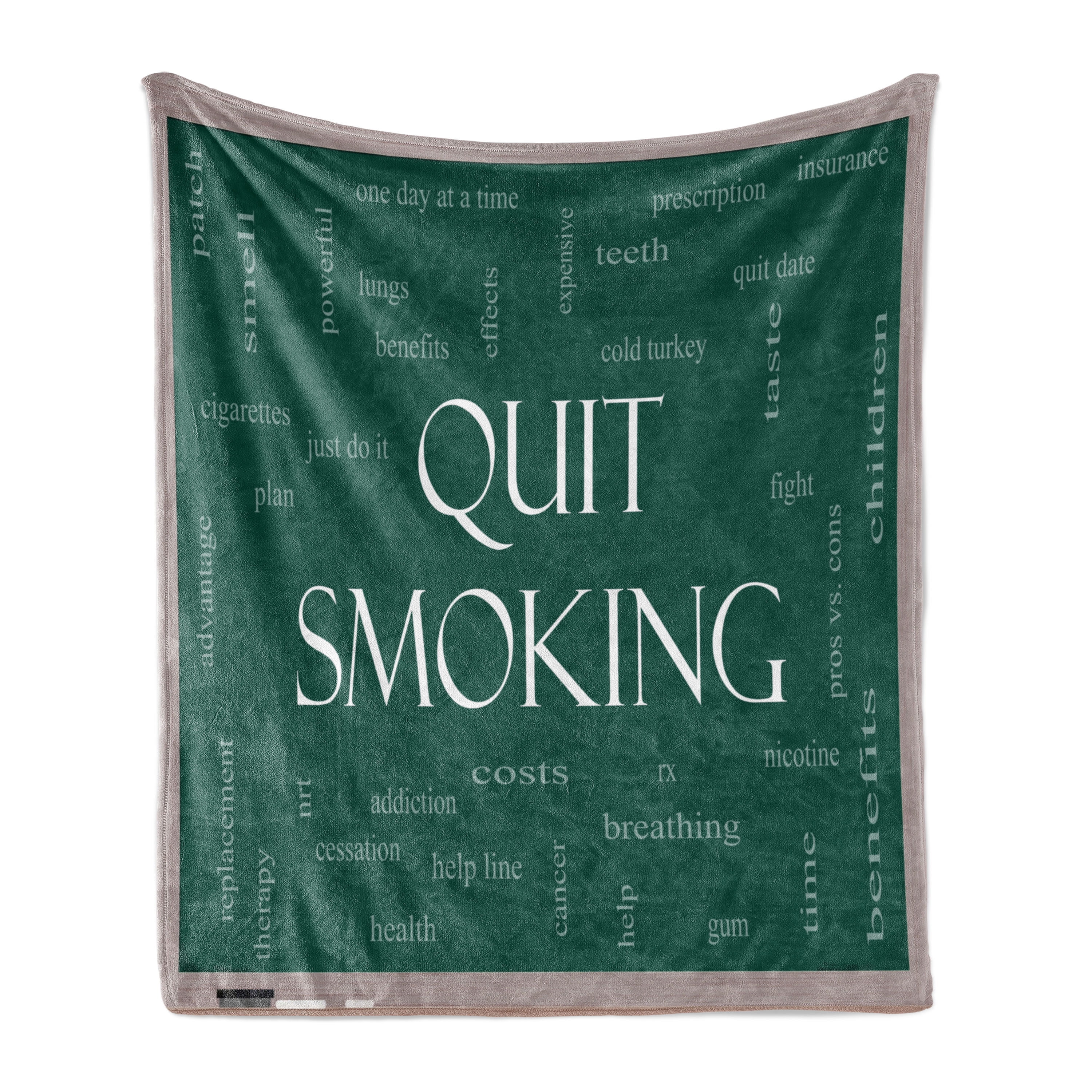 Saying Soft Flannel Fleece Throw Blanket, Calligraphic Quit Smoking ...