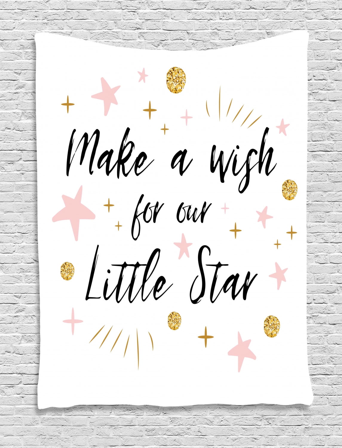 Saying Tapestry, Make a Wish for Our Little Star Lettering with ...