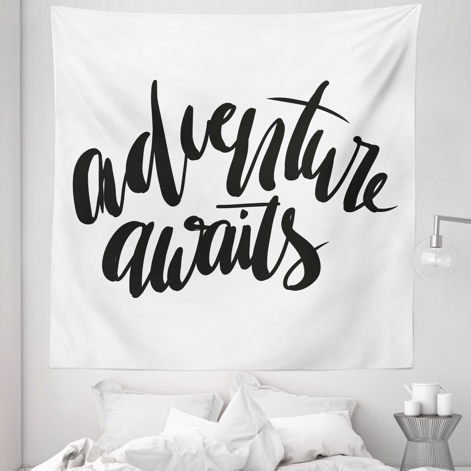 Saying Tapestry, Monochromatic Graphic of Cursive Hand Written Text on ...