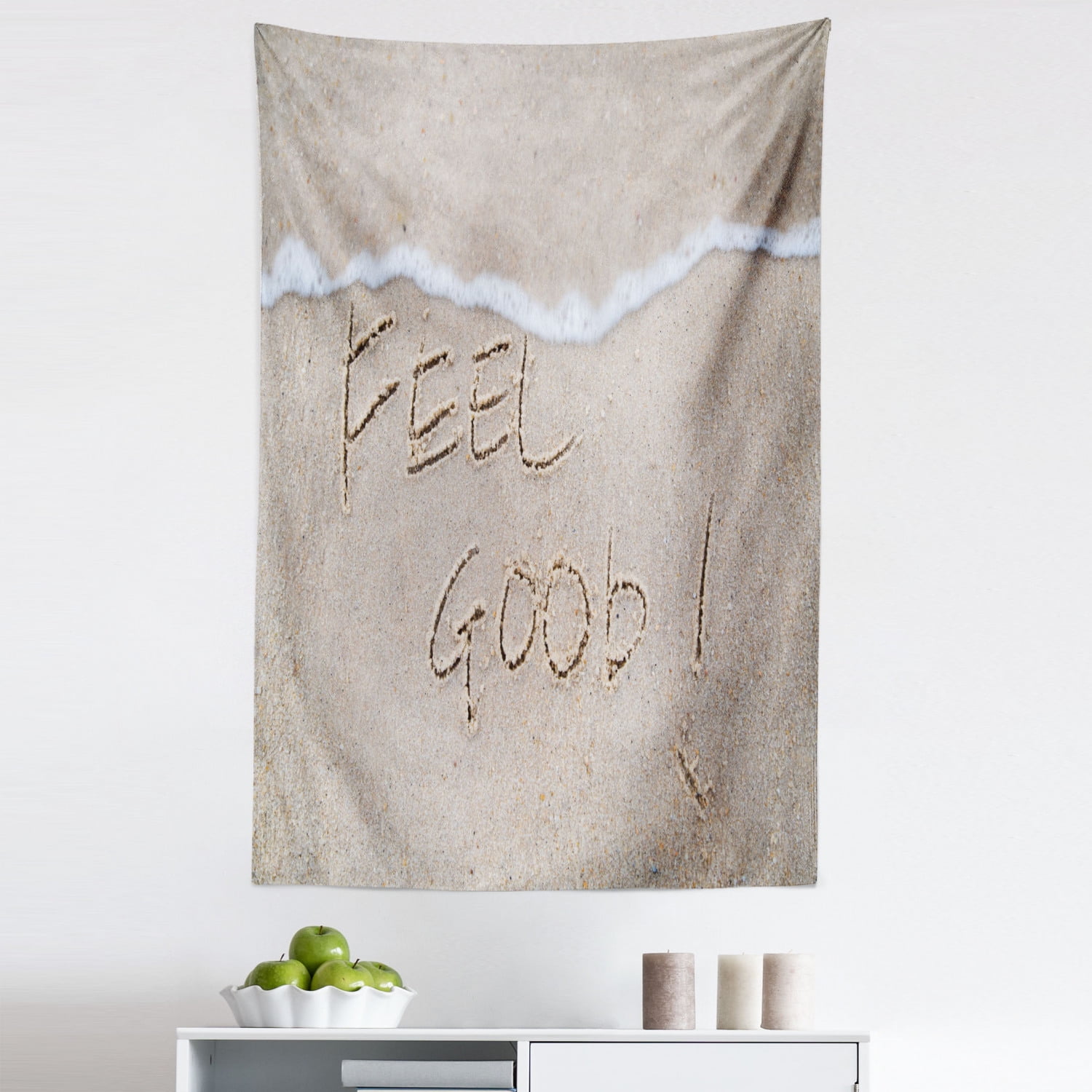 Saying Tapestry, Positive Message Written on a Sandy Beach Summer ...