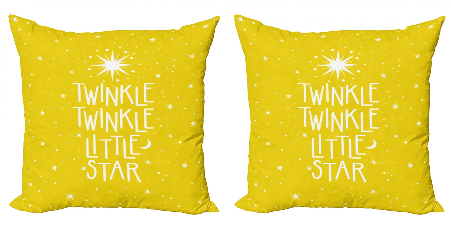 Ambesonne Saying Throw Pillow Cover 2 Pack, Doodled Stars and Crescent ...