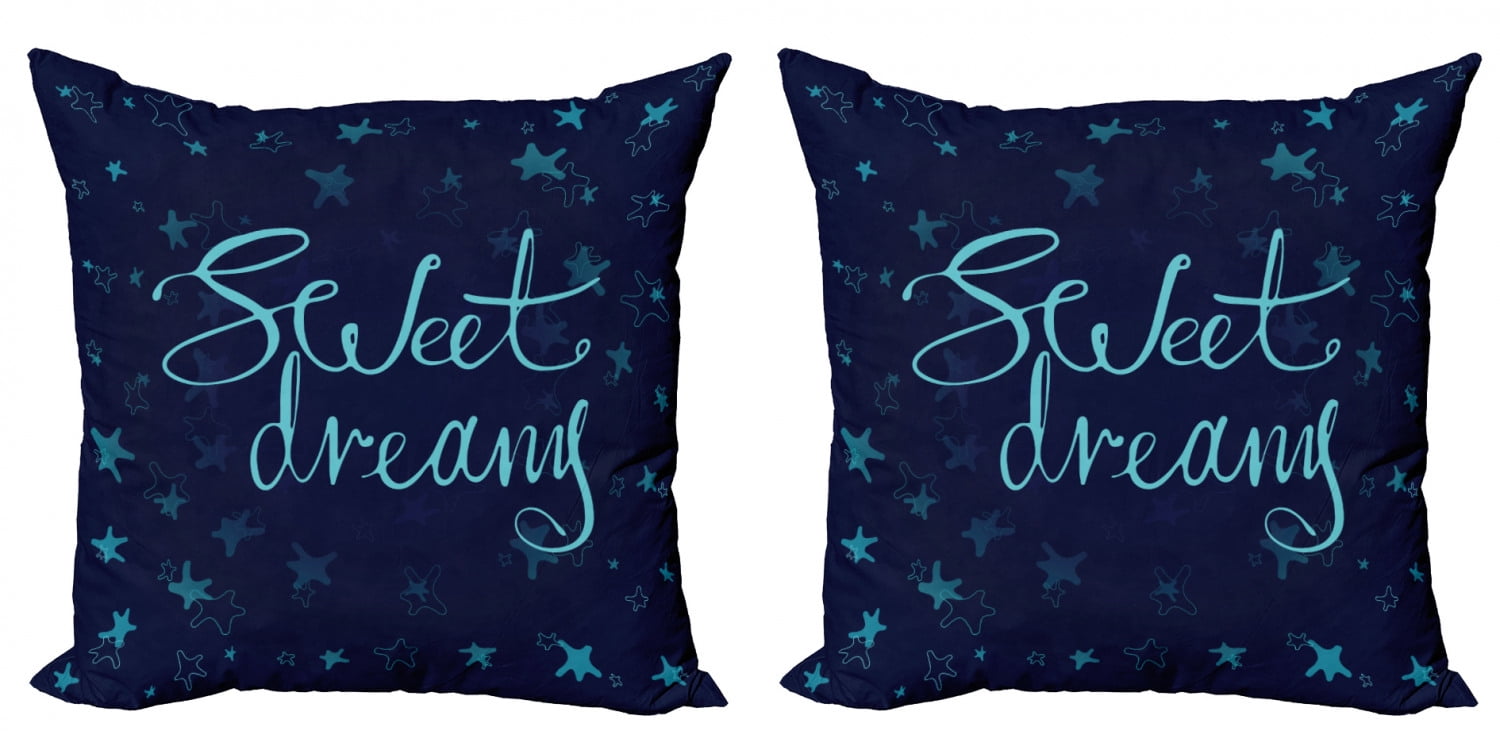 Ambesonne Saying Throw Pillow Cover 2 Pack, Starry Modern, 20", Aqua ...