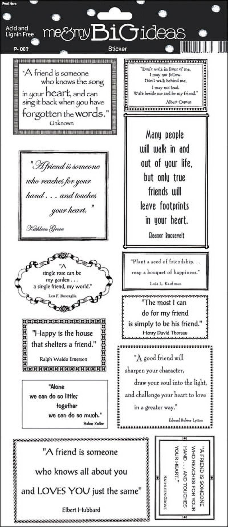 Sayings Stickers-Friendship Quotes, Pk 6, Me & My Big Ideas - Walmart.com