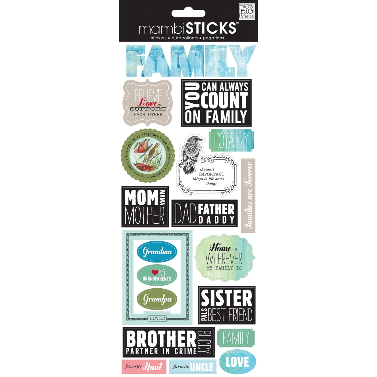 Sayings Stickers-Mixed Family, Pk 6, Me & My Big Ideas - Walmart.com