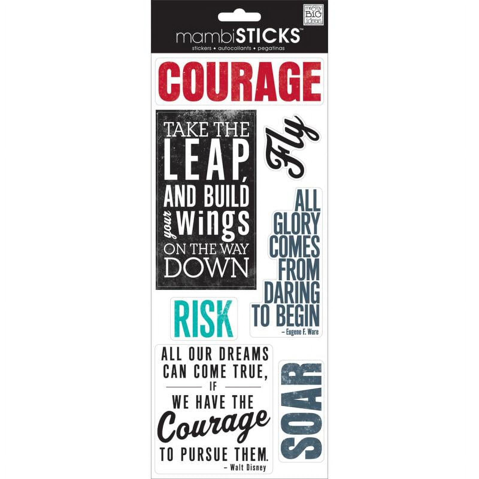 Sayings Stickers-courage - Walmart.com
