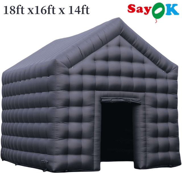 Sayok 18ft Inflatable Nightclub Tent Black Inflatable Cube Disco Tent ...