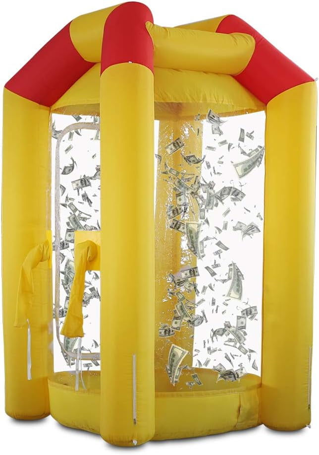Sayok 5.9x8.2ft Inflatable Cash Cube Booth with Air Blower, ‎Yellow ...