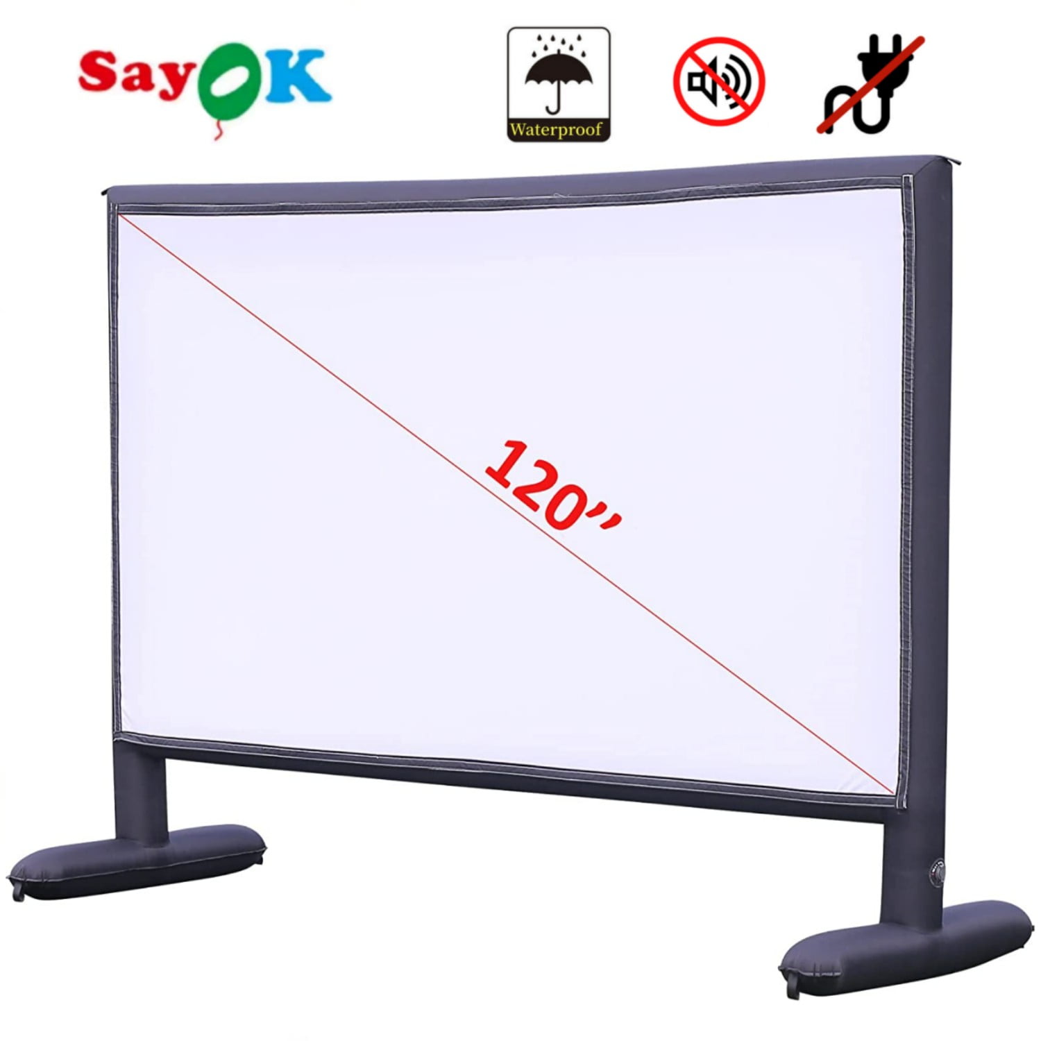 Sayok Upgrade Airtight Inflatable Movie Projector Screen 11.2ft ...