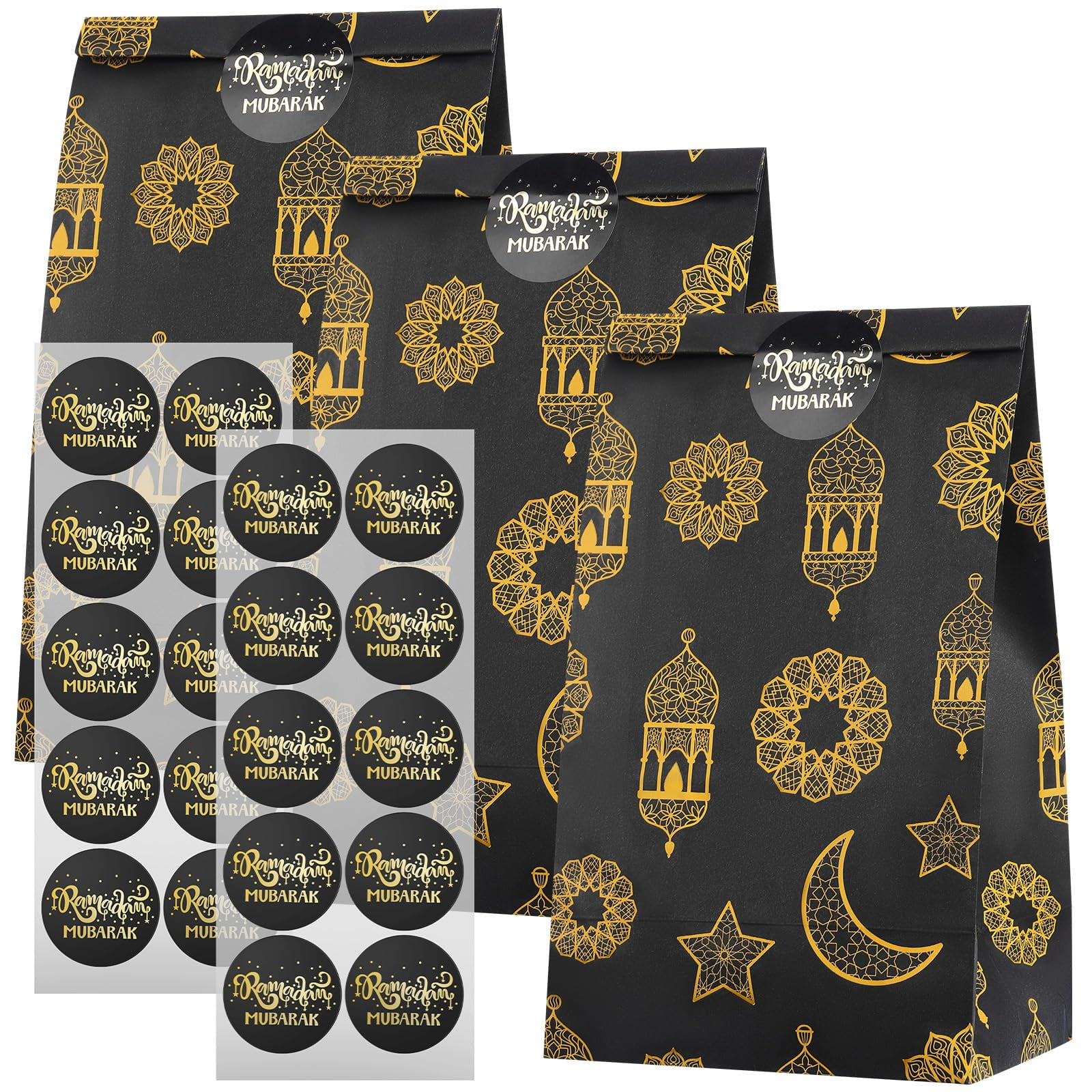 Saypacck 60 Pcs Eid MSF2 Mubarak Gift Bags with Eid Stickers Ramadan ...