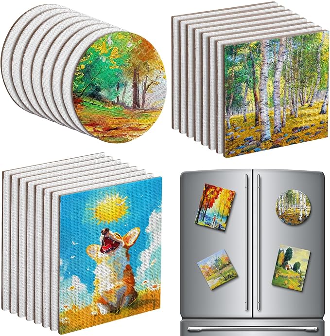 Saysurey 24 Pack Mini Magnetic Canvas Panel Canvas Boards for Painting ...