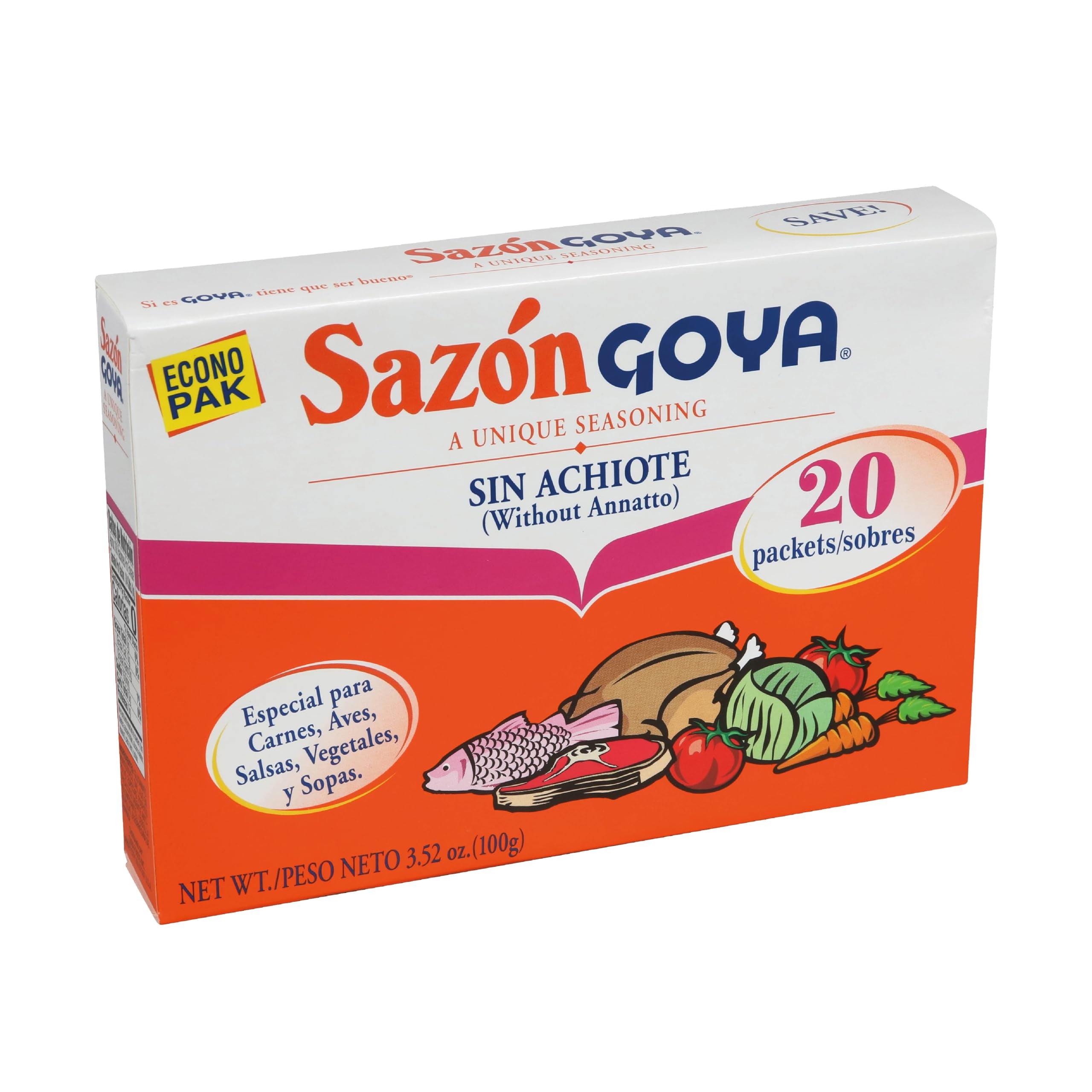 Sazón without Annatto by STF9 Goya, Latin Spice Blend for Poultry, Seafood, Meat and Vegetables ...