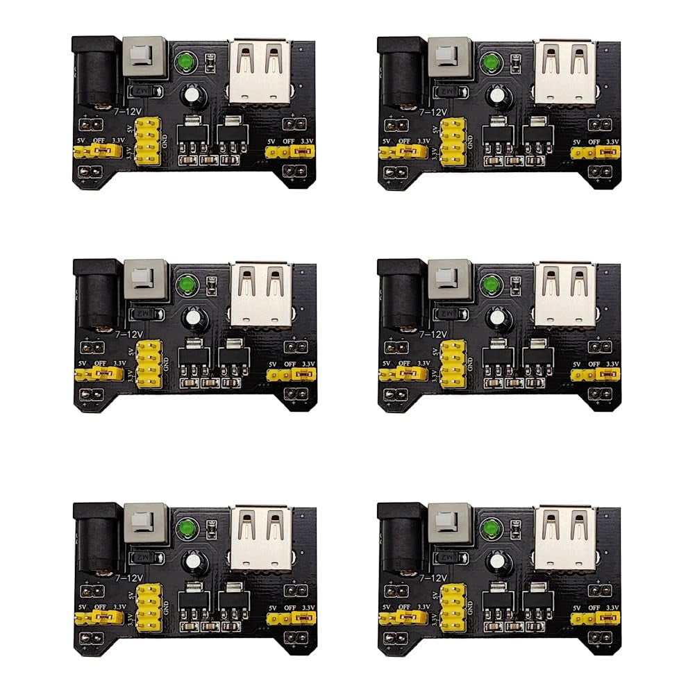 SazkJere 6PCS MB102 3.3V KEF16 5V Solderless Breadboard Power Supply ...