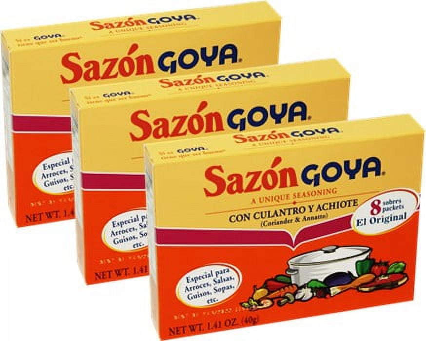 Sazon Goya Seasoning 1.41 Oz with Corriander and Annatto - Pack of 3 ...