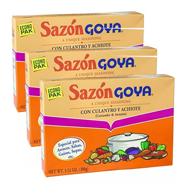 Goya Sazon Seasoning with Cilantro & Achiote - 3 Packs, 60 Packets ...