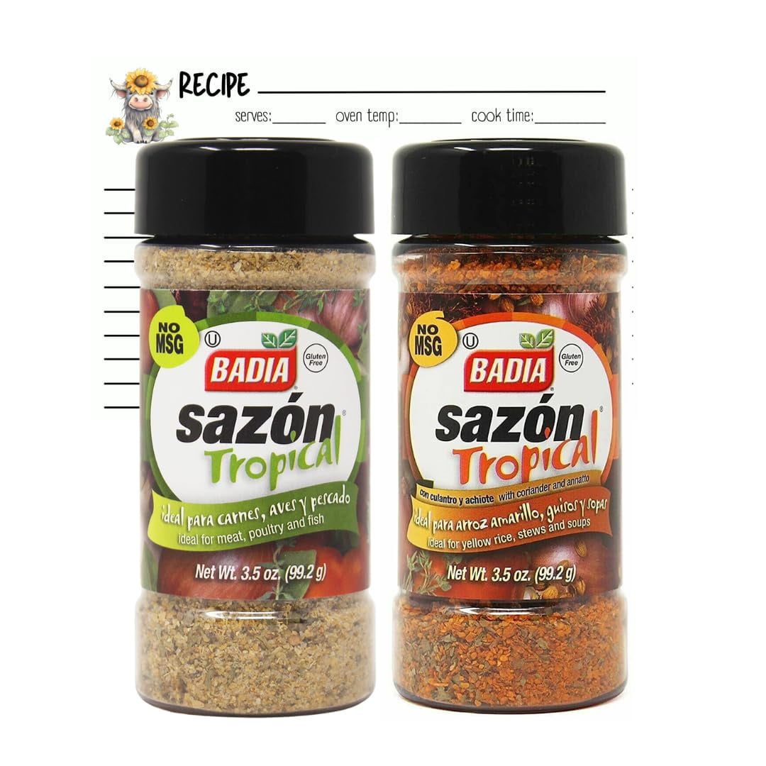 Badia Sazon Tropical Seasoning Bundle, 2 Pack, 3.5 oz Each, Coriander ...