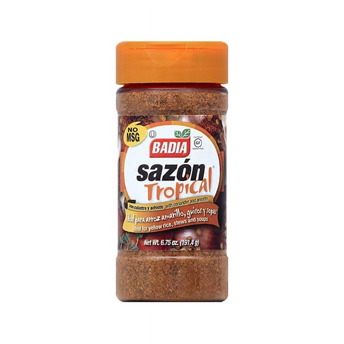 Sazon Tropical Seasoning, Coriander and Annatto Spices, 6.75 oz, 1 Pack ...
