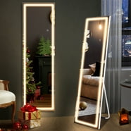 63"x20" Modern Arch LED Floor Mirror Aluminum Frame Full Length Mirror ...
