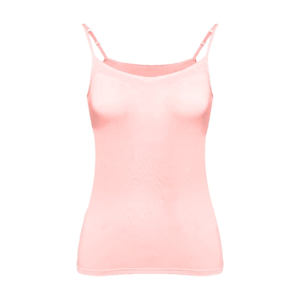 Scacto Womens Modal Built-in Shelf Bra Padded Basic Camisole Adjustable ...
