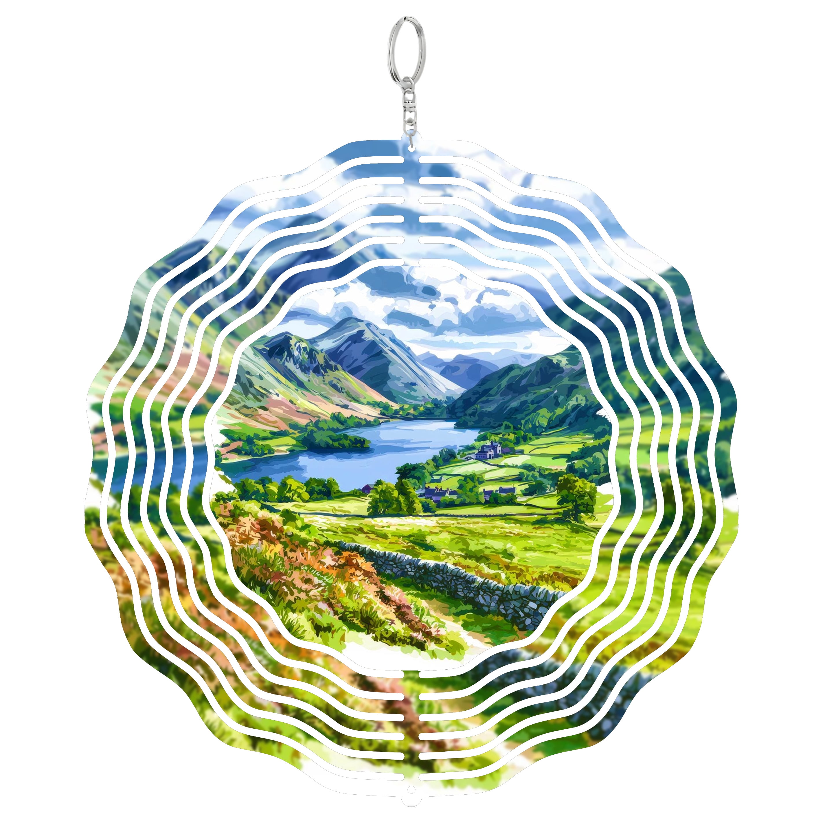 Scafell Pike Mountain Peak 3D Wind Spinner Stainless Steel Hanging ...
