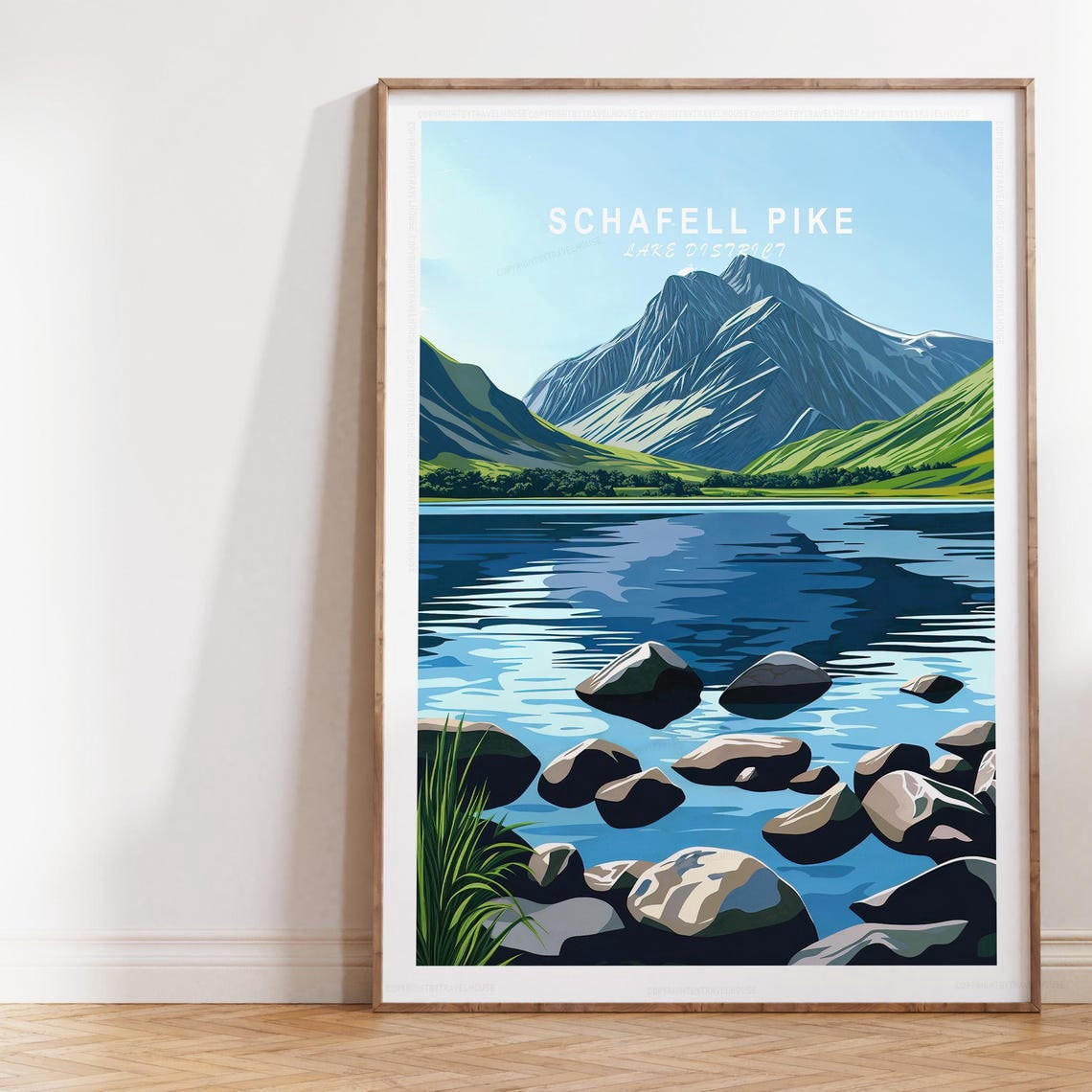 Scafell Pike Travel Wall Art, Lake District England Poster, Scafell ...