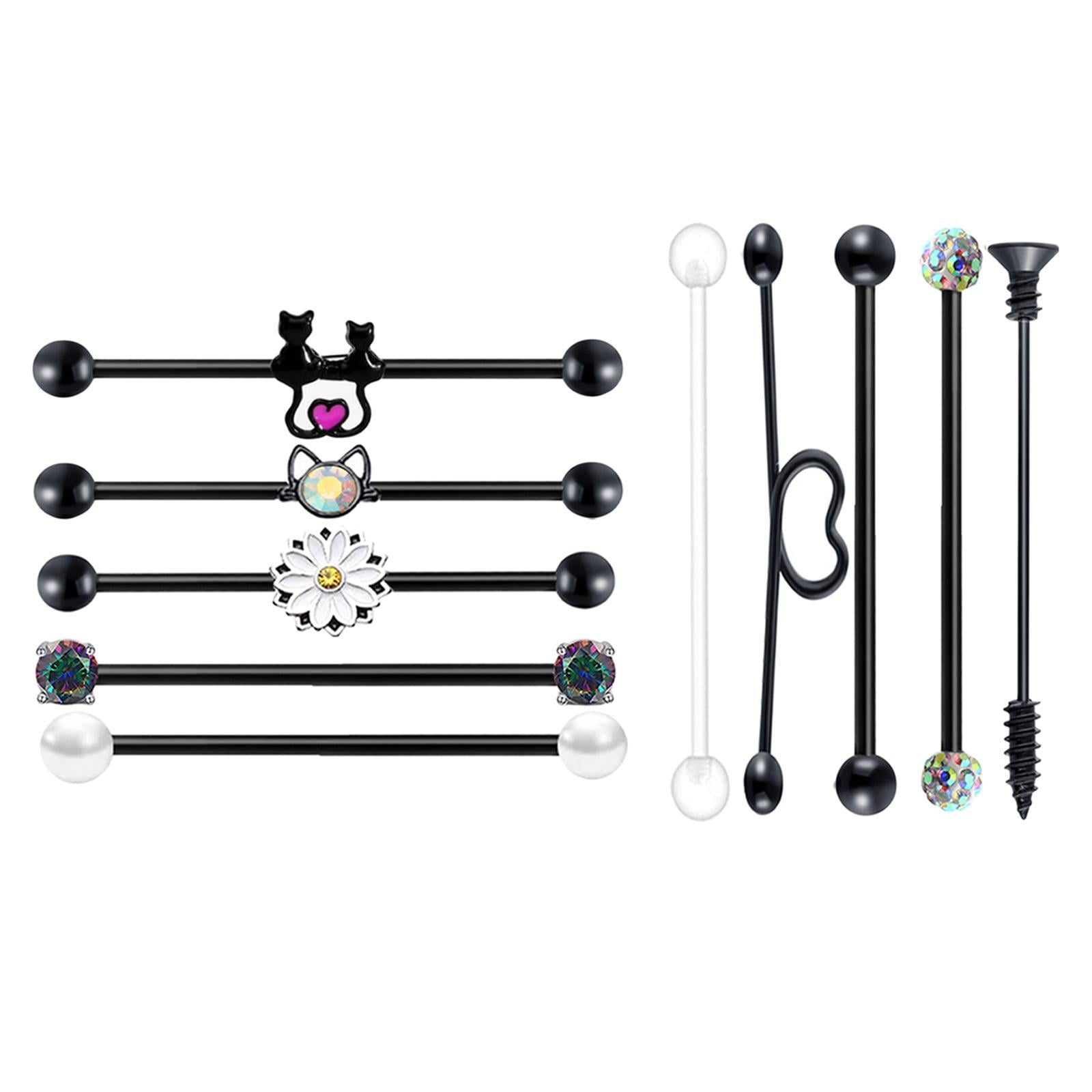 Scaffold Bar Barbell Black Industrial Ear Jewelry Ears for Women Men ...