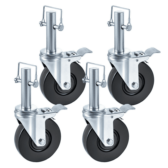 Scaffold Wheels 4 Pack 5 Inch, 280 LBS Heavy Duty Casters with Dual ...