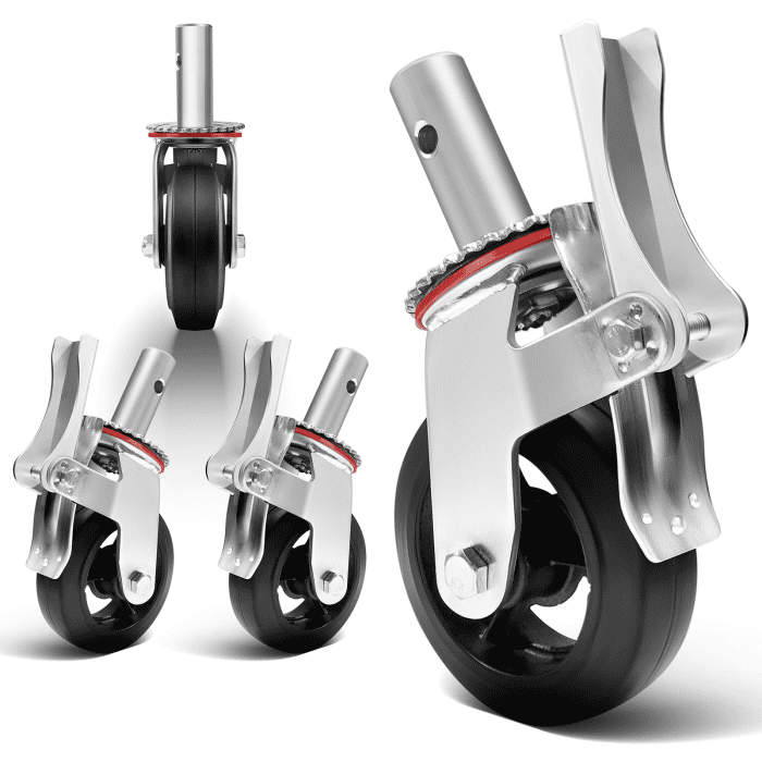 Scaffolding Caster Wheels, 6 Inch Dual Lock System, 4400LBS Capacity ...
