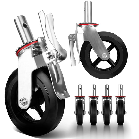 Scaffolding Rubber Swivel Caster, 4400 LBS Scaffolding Wheels Set with ...