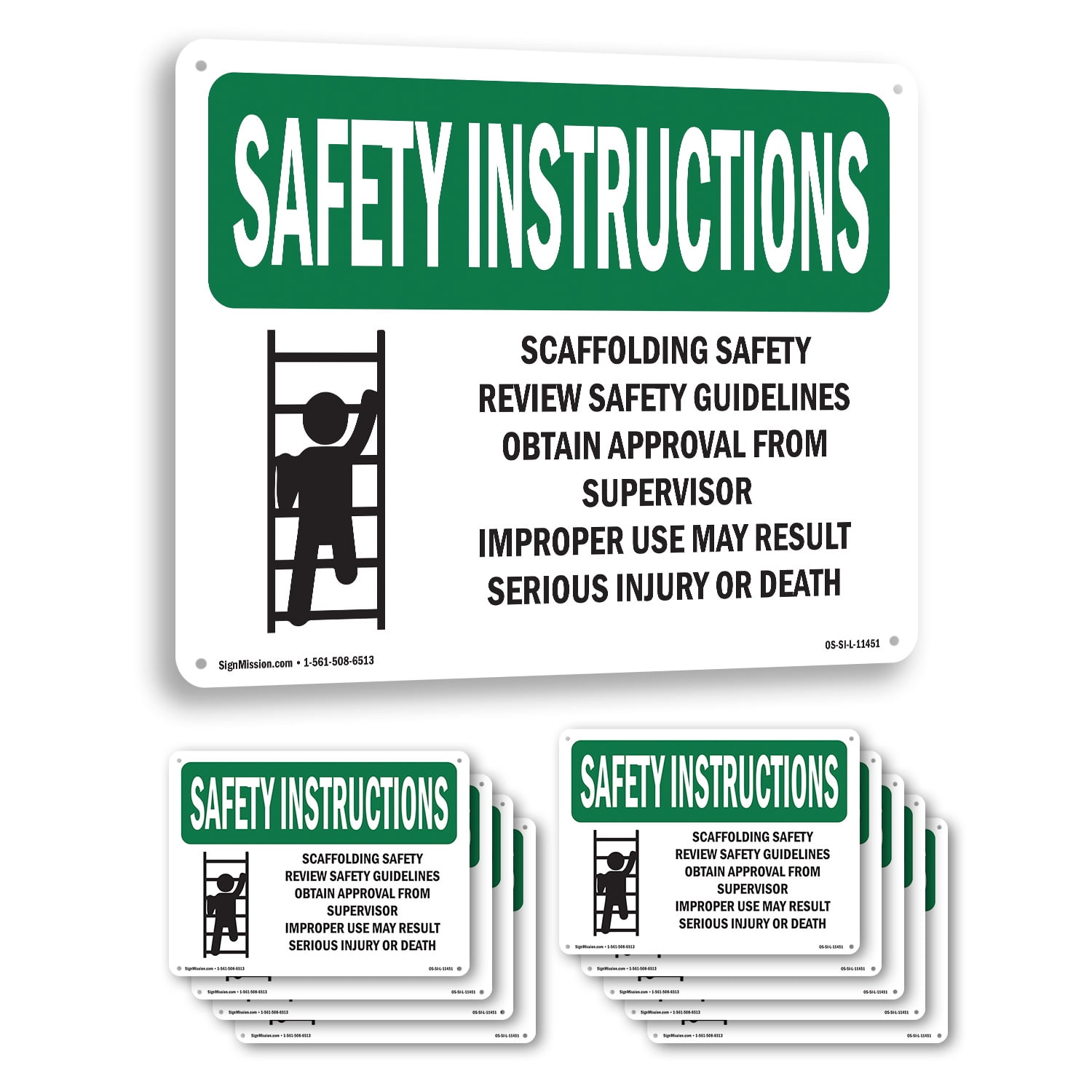 Scaffolding Safety Review With Symbol OSHA Safety Instructions Aluminum ...