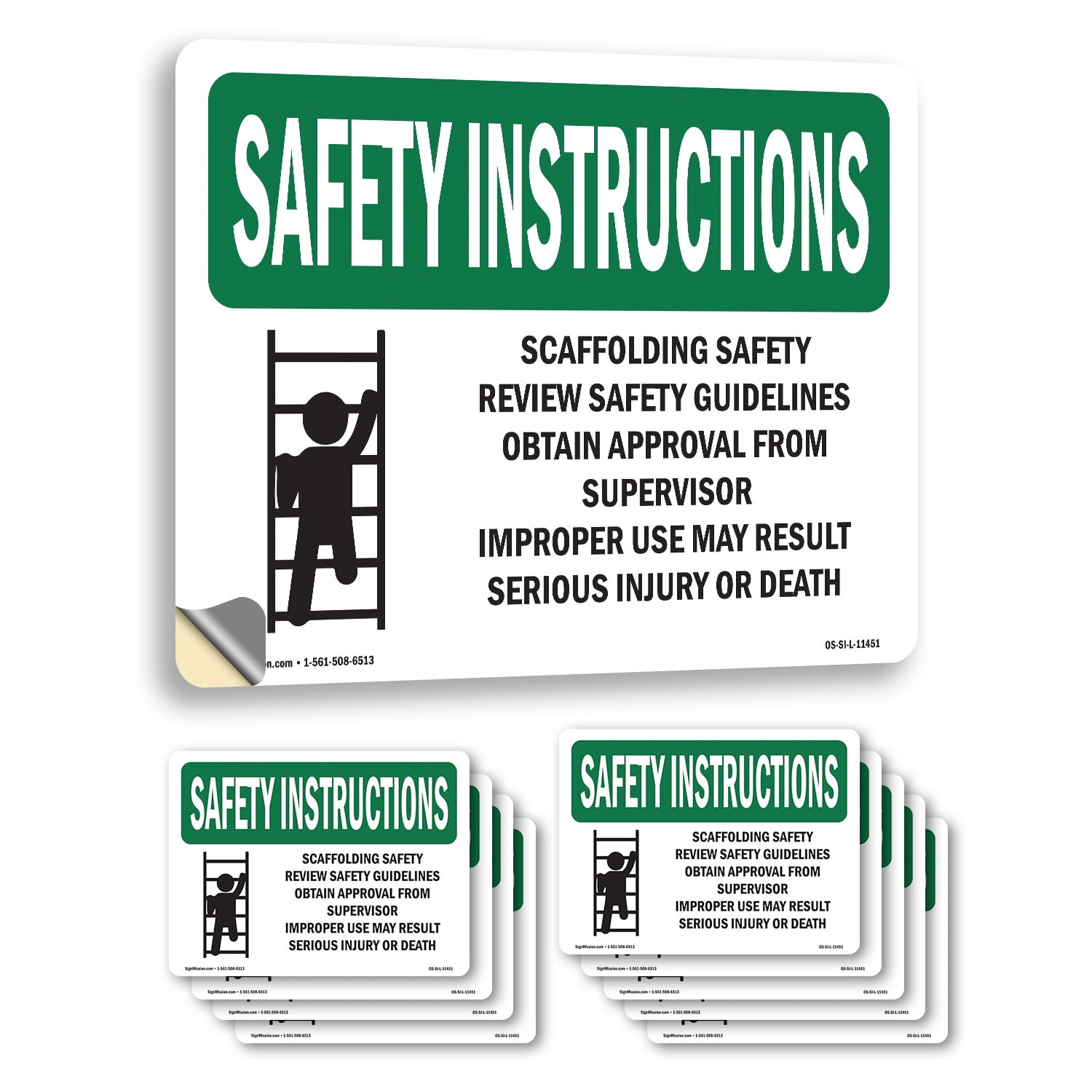 Scaffolding Safety Review With Symbol OSHA Safety Instructions Vinyl ...