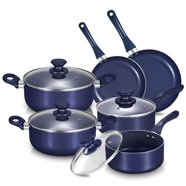 Oster Ashford 10 piece Aluminum Nonstick Cookware Set in Black with ...
